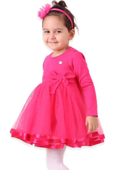 Breeze Kız Çocuk Elbise Fiyonklu Fuşya (1.5-5 Yaş) Breeze Kız Çocuk Elbise Fiyonklu Fuşya (1.5-5 Yaş)