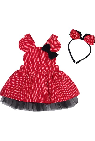 Shecco Babba Kız Çocuk Elbise Kırmızı Puantiyeli - Tütü Elbise Taç Takım 1-4 Yaş Shecco Babba Kız Çocuk Elbise Kırmızı Puantiyeli - Tütü Elbise Taç Takım 1-4 Yaş