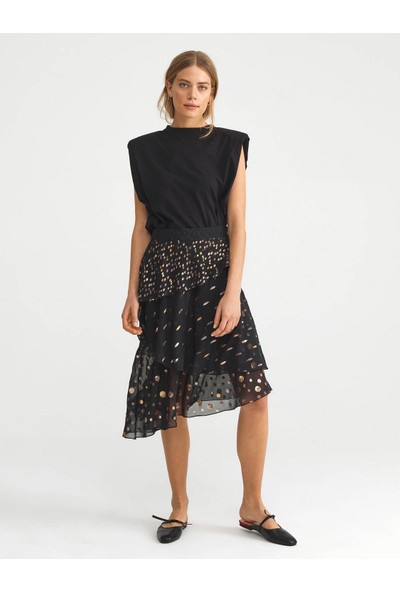 Xint Yüksel Bel Asimetrik Kesim Etek