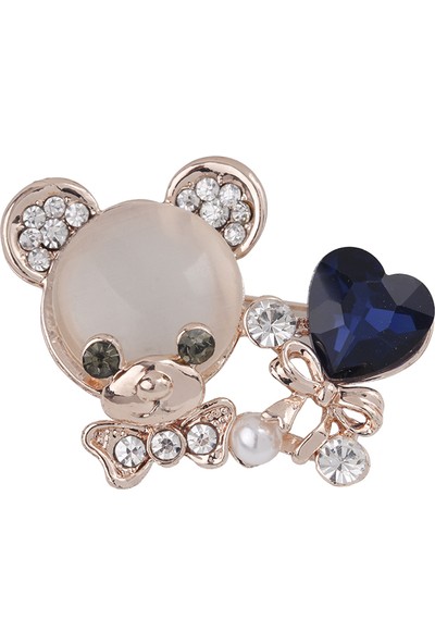 Lavisera Ayılı Kalp Broş
