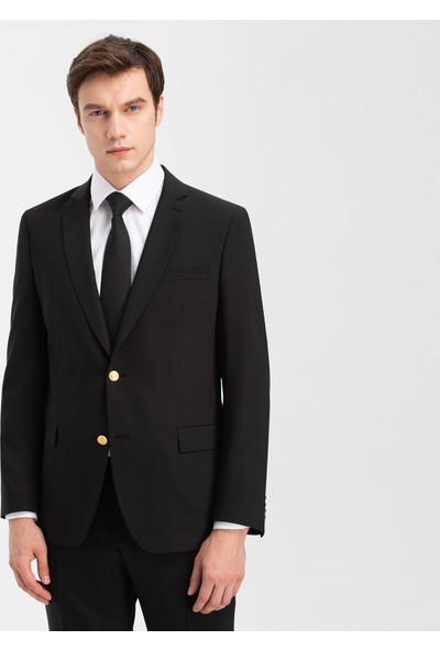 Hateko Dar Kesim Siyah Yün Blazer Ceket Hateko Dar Kesim Siyah Yün Blazer Ceket