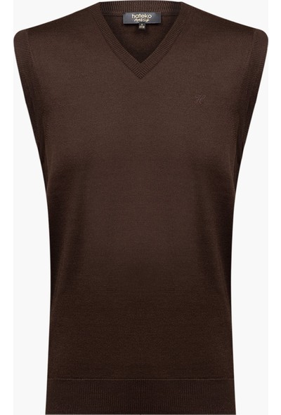 Hateko Kahverengi Klasik Kesim Yünlü Süveter Hateko Kahverengi Klasik Kesim Yünlü Süveter