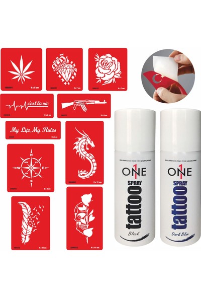 One Spray Tattoo One Spray Tattoo Efsane Dövmeler 10 Desen 2 Sprey Geçici Dövme Seti Tattoo One Spray Tattoo One Spray Tattoo Efsane Dövmeler 10 Desen 2 Sprey Geçici Dövme Seti Tattoo