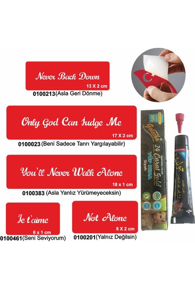 One Spray Tattoo One Spray Tattoo Sloganlar Şablonu Kına ile Geçici Dövme Yapma Seti One Spray Tattoo One Spray Tattoo Sloganlar Şablonu Kına ile Geçici Dövme Yapma Seti