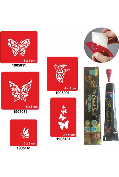 One Spray Tattoo One Spray Tattoo Kelebek Kanatları Hint Kınası ile Geçici Dövme Yapma Seti One Spray Tattoo One Spray Tattoo Kelebek Kanatları Hint Kınası ile Geçici Dövme Yapma Seti