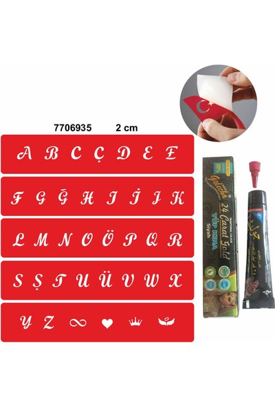 One Spray Tattoo One Spray Tattoo Alfabe Büyük Harfler Hint Kınası ile Geçici Dövme Yapma Seti One Spray Tattoo One Spray Tattoo Alfabe Büyük Harfler Hint Kınası ile Geçici Dövme Yapma Seti