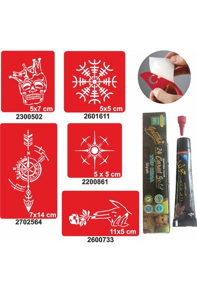 One Spray Tattoo One Spray Tattoo Pusula Gül Desenleri Hint Kınası ile Geçici Dövme Yapma Seti One Spray Tattoo One Spray Tattoo Pusula Gül Desenleri Hint Kınası ile Geçici Dövme Yapma Seti