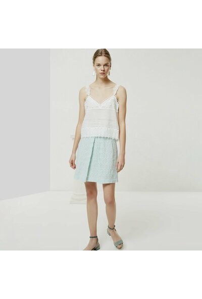 Yargıcı Kırma Detaylı Mini Etek Yargıcı Kırma Detaylı Mini Etek