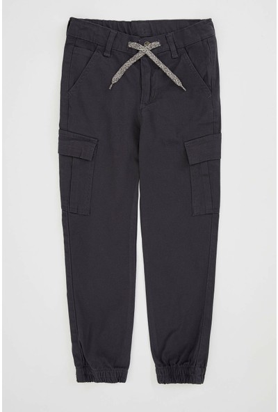 DeFacto Erkek Çocuk Beli Bağlamalı Kargo Fit Dokuma Pantolon M4704A620SP