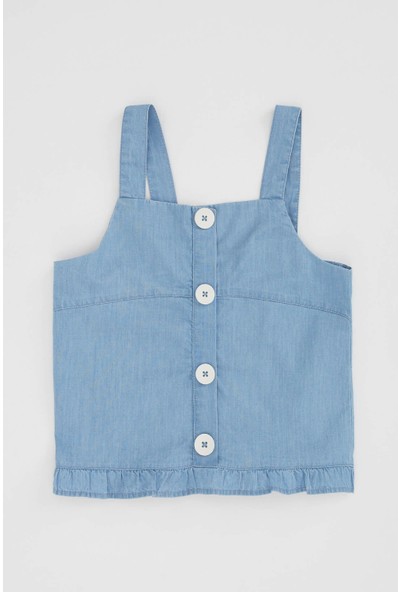 DeFacto Kız Çocuk Askılı Jean Bluz M8353A620SP