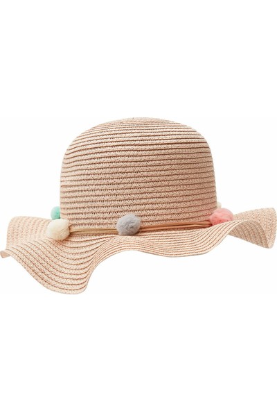 DeFacto Kız Çocuk Ponponlu Hasır Şapka N4141A620SM
