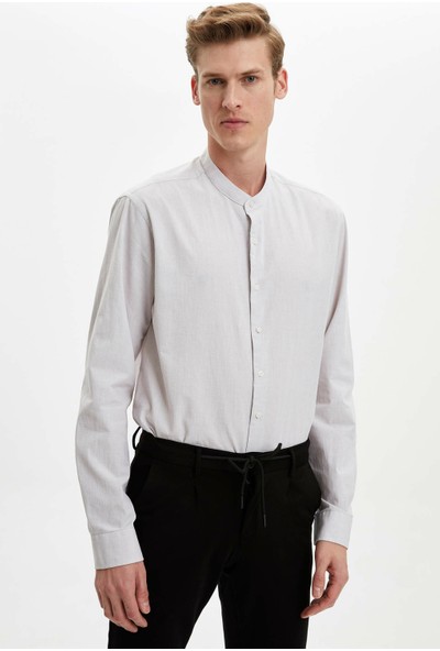Defacto Hakim Yaka Uzun Kol Slim Fit Gömlek N6362AZ20SM