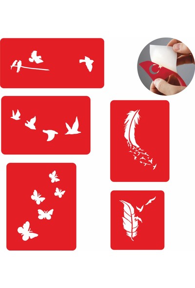 One Spray Tattoo Kelebek ve Tüy Modelleri 5 Adet Geçici Dövme ve Kına Deseni Spreysiz One Spray Tattoo Kelebek ve Tüy Modelleri 5 Adet Geçici Dövme ve Kına Deseni Spreysiz