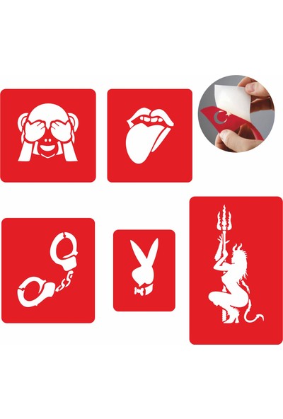 One Spray Tattoo Fantezi Kalıpları 5 Adet Geçici Dövme Deseni Spreysiz One Spray Tattoo Fantezi Kalıpları 5 Adet Geçici Dövme Deseni Spreysiz