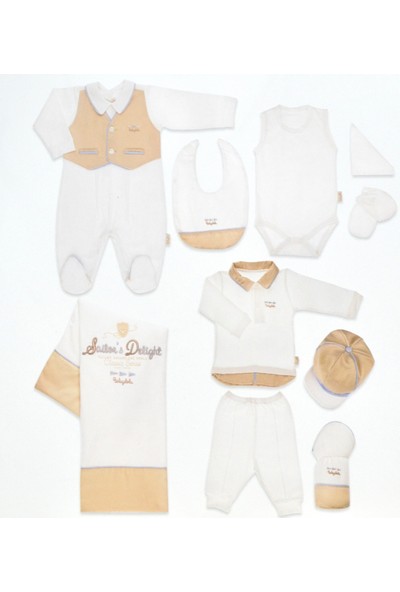 Babydola Erkek Bebek 10'lu Zıbın Set Elize Baby
