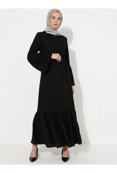 Miss Cazibe Kadın İspanyol Kollu Boydan Fermuarlı Ferace