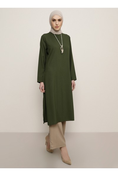 Tavin Kadın Kolye Detaylı Tunik&Pantolon 2`Li Takım