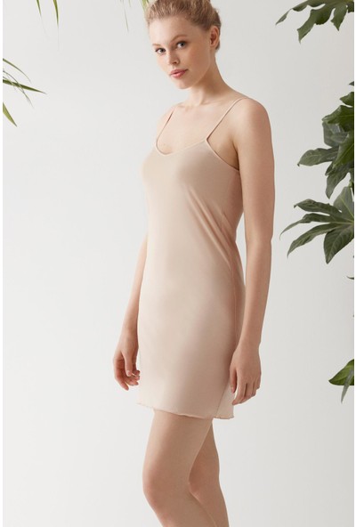 Penye Mood Düz İnce Askılı Mini Kadın Kombinezon 4104 Penye Mood Düz İnce Askılı Mini Kadın Kombinezon 4104