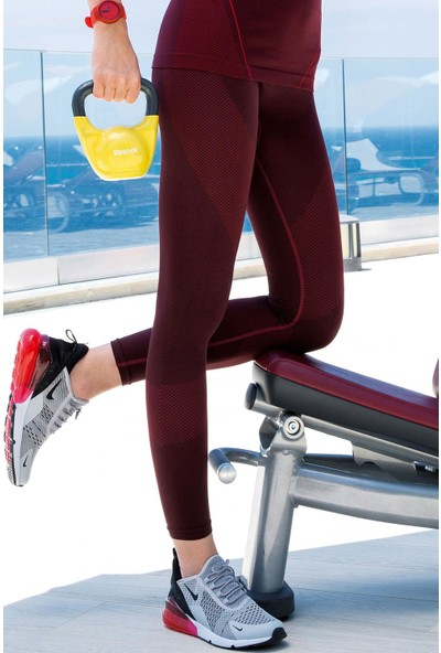 Yeni İnci Çizgili Bilek Boy Fitness Spor Giyim Tayt S211