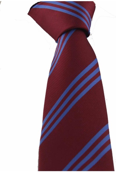 Brianze Bordo Mavi Çizgili Kravat Ts-2
