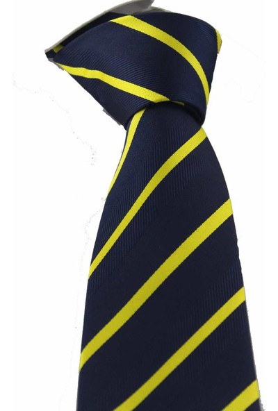 Brianze Sarı Lacivert Çizgili Kravat Fb-1