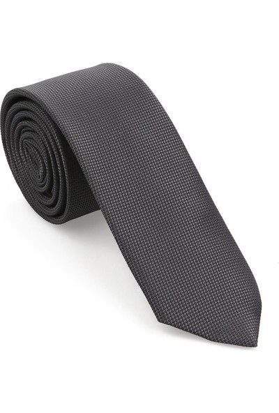 Koyu Gri Oxford Model Mendilli Slim Kravat-Brianze Koyu Gri Oxford Model Mendilli Slim Kravat-Brianze
