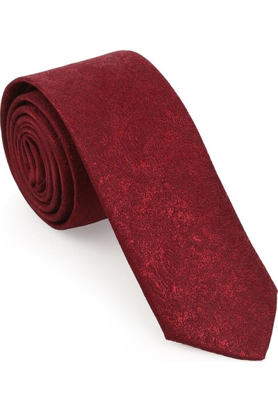 Brianze Bordo Şal Desen Slim Kravat- Skae-5 Brianze Bordo Şal Desen Slim Kravat- Skae-5