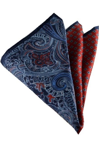 Brianze Kırmızı Kareli ve Şal Desen Mendil M-66