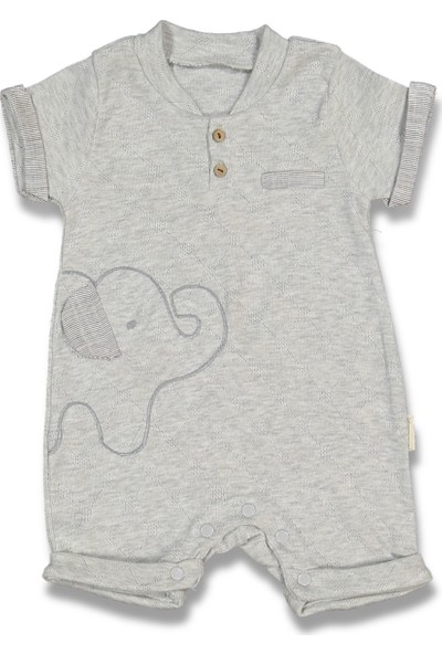 Bebezade Fil Nakışlı Erkek Bebek Tulum