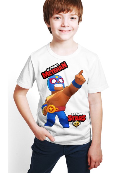 Brawl Stars - El Primo - Dijital Baskılı Beyaz Kişiye Özel T-Shirt E-05 Brawl Stars - El Primo - Dijital Baskılı Beyaz Kişiye Özel T-Shirt E-05