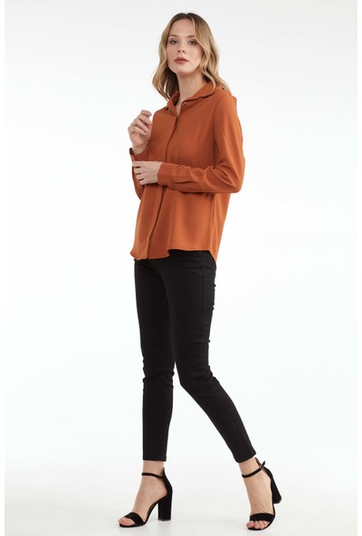 Sementa Kadın Klasik Gömlek Kremit Sementa Kadın Klasik Gömlek Kremit