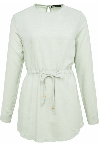 DeFacto Belden Bağlamalı Büzgü Detaylı Dokuma Tunik R6413AZ20SP