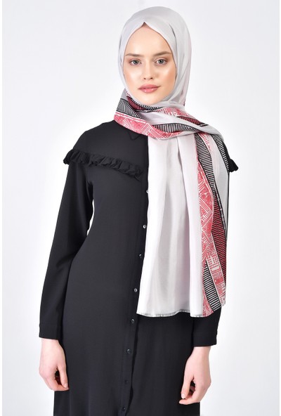 Lanjeron Etnik Desenli İpek Şal Gri LN.IS.16565.02 Lanjeron Etnik Desenli İpek Şal Gri LN.IS.16565.02