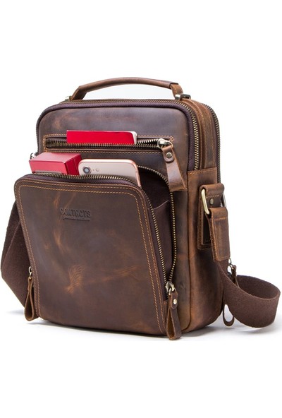 Contacts Prestige Serie Eskitme Deri Postacı Çanta - Mazara Contacts Prestige Serie Eskitme Deri Postacı Çanta - Mazara