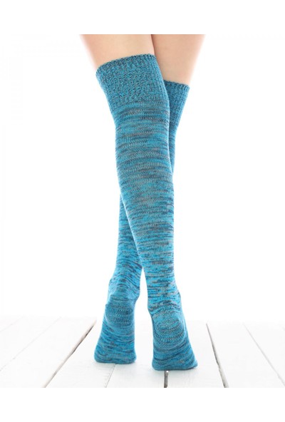 Socks Concept Mavi Muline Dizüstü Bayan Kışlık Çorap Socks Concept Mavi Muline Dizüstü Bayan Kışlık Çorap