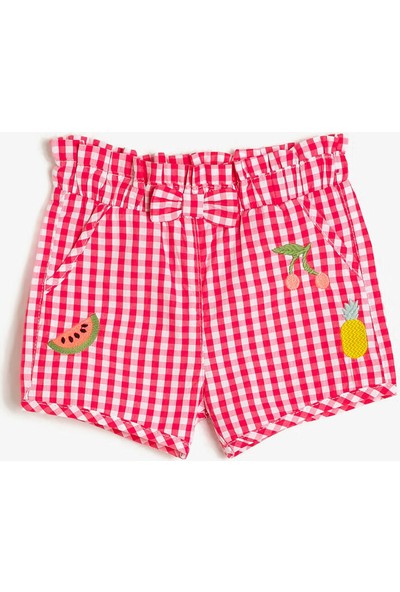 Koton Kids Kız Bebek Kareli Şort