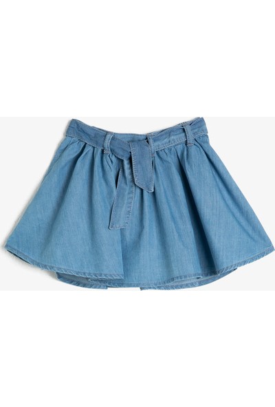 Koton Kız Çocuk Beli Baglamali Jean Etek