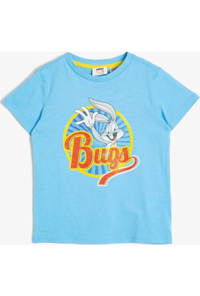 Koton Buggs Bunny Lisanslı Payet Baskılı Kısa Kollu Tişört