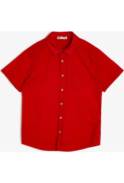 Koton Erkek Çocuk Basic Cepli Kısa Kollu Klasik Yaka Gömlek Koton Erkek Çocuk Basic Cepli Kısa Kollu Klasik Yaka Gömlek