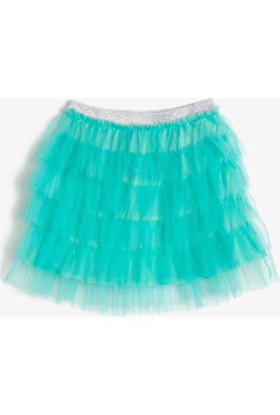 Koton Kız Çocuk Kat Kat Beli Simli Lastikli Orta Boy Tütü Etek