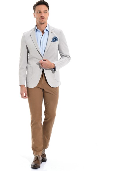 Morven Plas Slim Fit Ceket Taş Morven Plas Slim Fit Ceket Taş