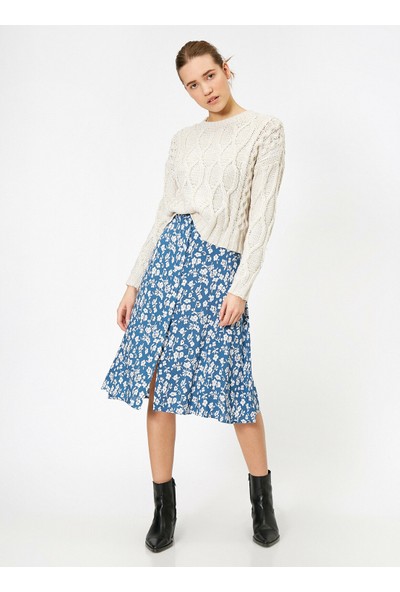 Koton Kadın Desenli Önden Dügmeli Etek Koton Kadın Desenli Önden Dügmeli Etek