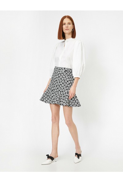 Koton Kadın Çiçekli A Kesim Mini Etek