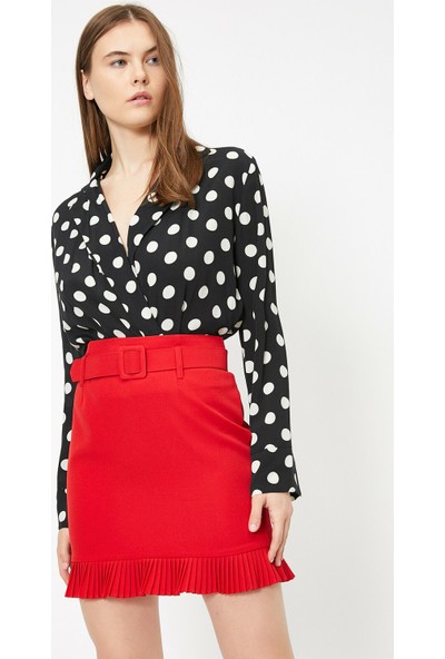 Koton Kemerli Fırfır Detaylı Mini Etek