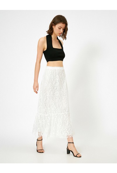 Koton Dantel Detaylı Etek