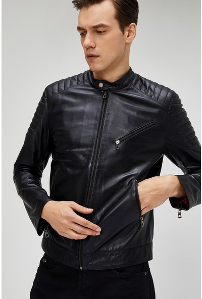 Deri Effect Evasion Erkek Deri Mont Siyah S Deri Effect Evasion Erkek Deri Mont Siyah S