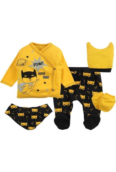 Minizeyn Pelerinli Süper Hero Erkek Bebek 5'lı Set Minizeyn Pelerinli Süper Hero Erkek Bebek 5'lı Set