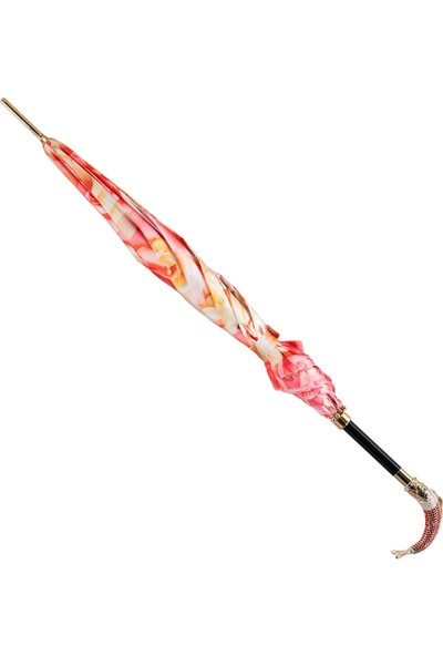 Zerender’s Umbrella Gül Desenli Sawarovskili Balık Saplı Şemsiye