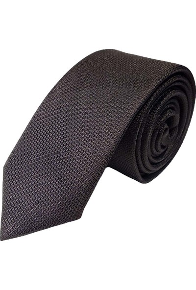 Gutiero Siyah Kendinden Desenli Slim Kravat
