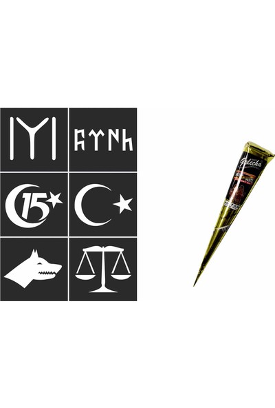 Henna Dibace Kına Kalıbı Geçici Dövme ve Golecha Hint Kınası Henna Dibace Kına Kalıbı Geçici Dövme ve Golecha Hint Kınası